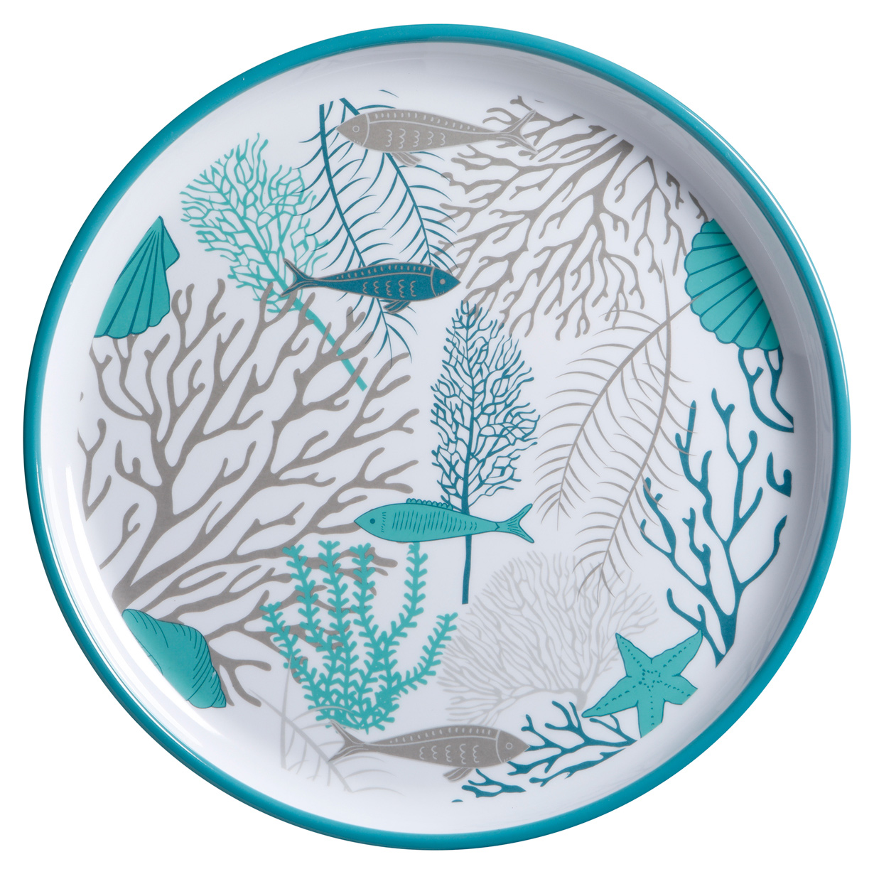 MELAMINE NON-SLIP DINNER PLATE COASTAL, SET 6 U. – CREW SHOP